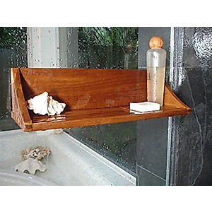 AquaTeak The Original Moa Straight Teak Shower Shelf