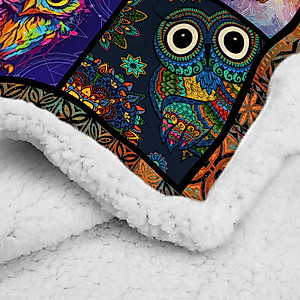 NTMANON Owl Blanket,Owl Gifts for Women,Owl Lover Gifts,Owl Gifts for Owl Lovers,Just a Girl Who Loves Owls Blanket,Owl Decor Blanket,Owls Print Fleece Throw Blanket 50''x60'' for Couch Sofa Bed