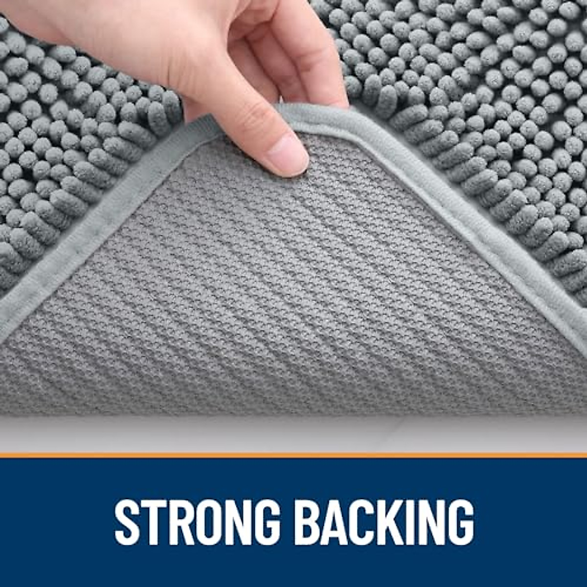 OLANLY Dog Door Mat for Muddy Paws 30x20, Absorbs Moisture and Dirt, Absorbent Non-Slip Washable Mat, Quick Dry Chenille, Mud Mat for Dogs, Entry Indoor Door Mat for Inside Floor, Grey