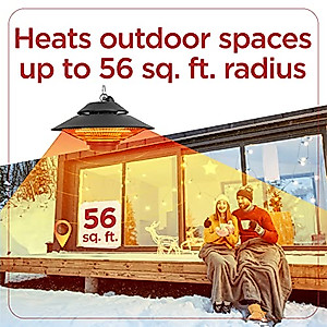 BLACK+DECKER Patio Electric Heater for Ceiling, Heater for Outside with Remote Control