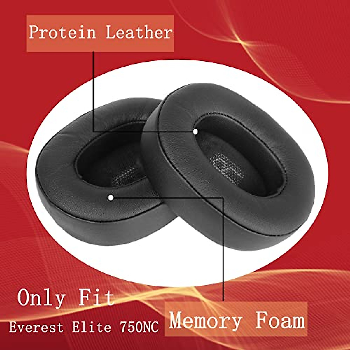 YunYiYi Everest Elite 750nc Earpads Replacement Compatible with JBL Everest Elite 750NC Noise Cancelling Headphones Protein Leather Memory Foam