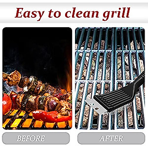 2 Pieces 8 Inch Grill Brush and Scraper Stainless Steel Wire Grill Brush Extra Strong BBQ Cleaner Accessories Heavy Duty Barbecue Grill Cleaning Brush Grill Grate Brush Cleaner