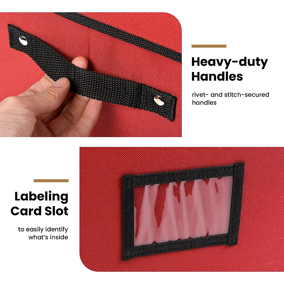 Holiday Cheer Premium Christmas Ornament Storage with 8 Tray – Christmas Storage Container with Dividers Perfect for Holiday Decorations– Fits 128 Holiday Ornaments – Tear-Proof Fabric