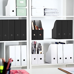 Simple Houseware White/Black Magazine File Holder Organizer Box (Pack of 12)