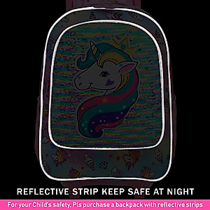 AGSDON 3PCS Rolling Backpack for Girls, Kids Roller Wheels Bookbag, Wheeled School Bag with Lunch Bag - Unicorn