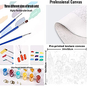 koemhxb Halloween Paint by Number for Adults(24x16 inch),Large Paint by Numbers Kits for Adults Beginner,Halloween Painting by Numbers for Home Wall Decor