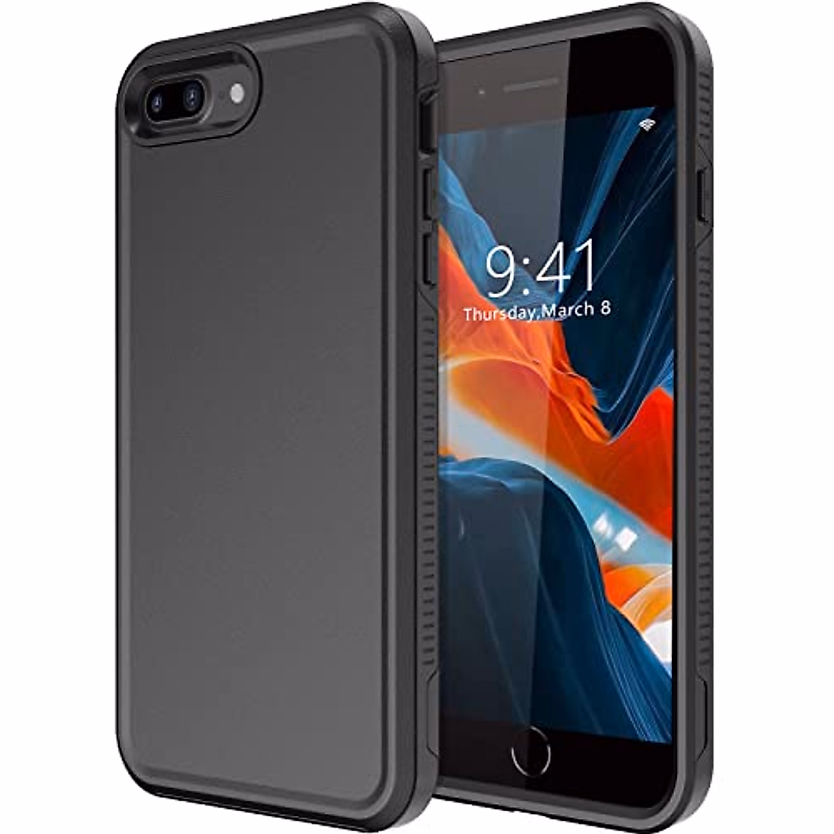 Dewfoam for iPhone 8 Plus/iPhone 7 Plus Case, Protective Shockproof Phone Cover Case para for iPhone 8plus / iPhone 7 Plus Black