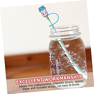 Yardwe 6Pcs medical straw cap straw protector cap silicone straw tips novelty doctor straw caps drinking straw protector Caps for straws straw protector cover cute