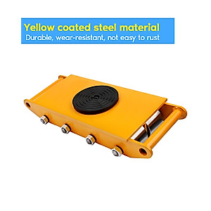 Dollate 12T 26400lbs Machine Skates Heavy Duty Machine Dolly Skate Machinery Moving Skate with 360° Rotation Cap & 8 Steel Wheels, Machinery Mover for Industrial Moving Equipment