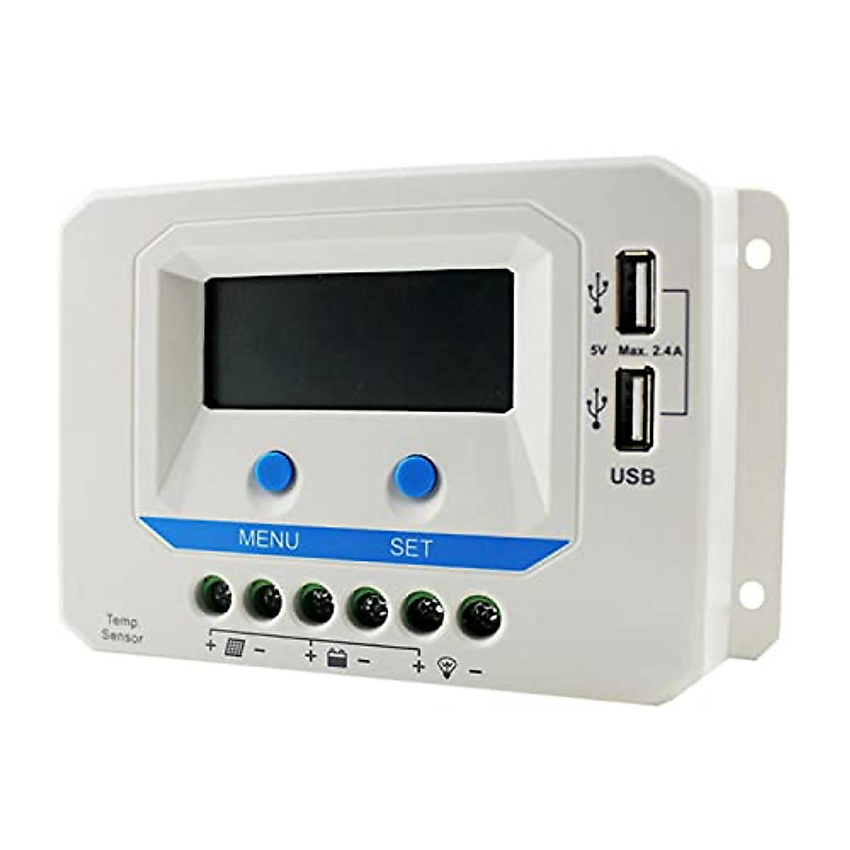 Saooer 30A Solar Charge Controller,Solar Controller with LCD Display Dual USB,Solar Panel Charger Controller Battery Intelligent Regulator 12V/24V PWM Auto Paremeter Adjustable