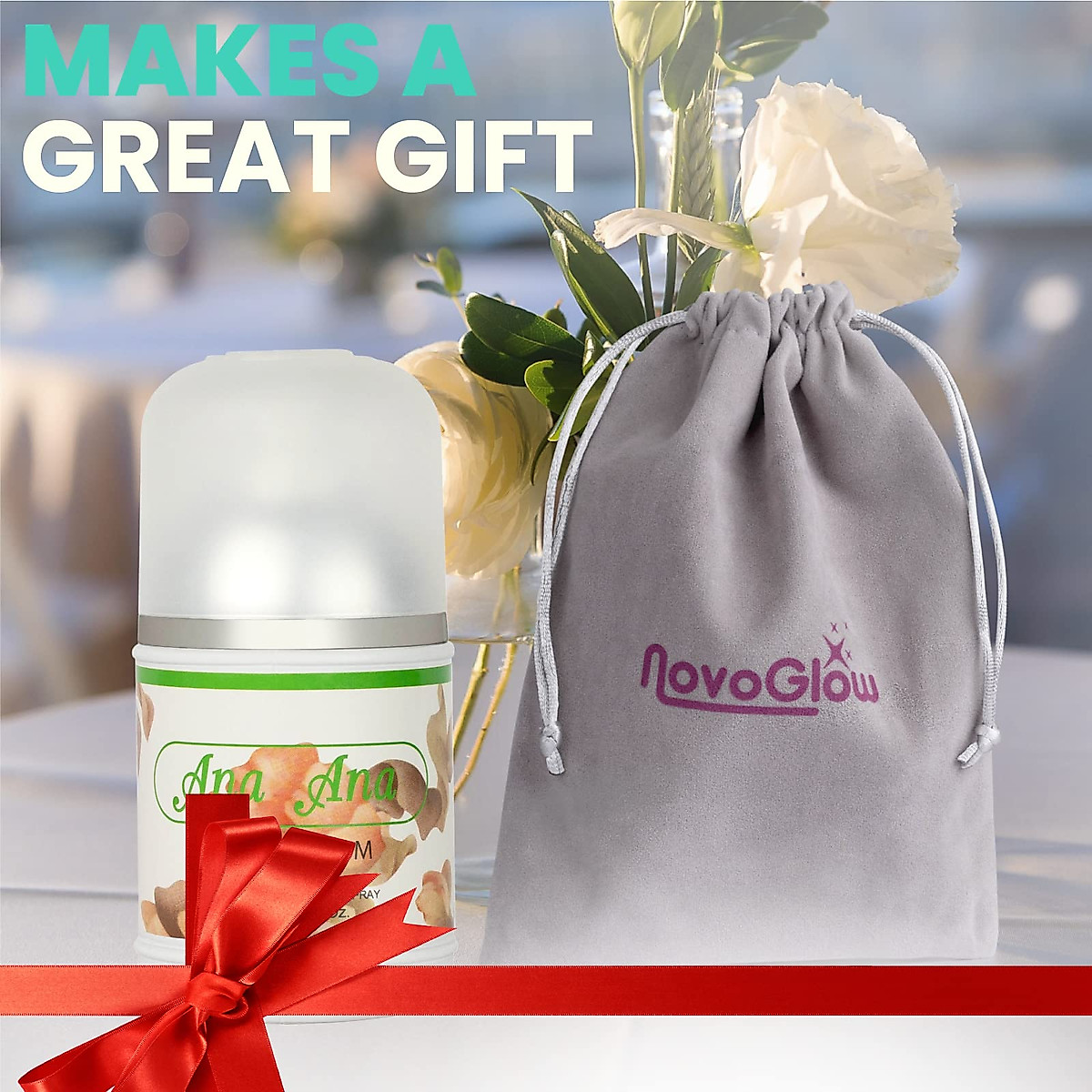 NovoGlow ANA ANA - Eau De Parfum Spray Perfume, Fragrance For Women- Daywear, Casual Daily Cologne Set with Deluxe Suede Pouch- 3.4 Oz Bottle- Ideal EDP Beauty Gift for Birthday, Anniversary