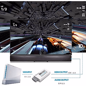 PORTHOLIC Wii to HDMI Converter 1080P for Full HD Device, Wii HDMI Adapter with 3,5mm Audio Jack&HDMI Output Compatible with Wii, Wii U, HDTV, Monitor-Supports All Wii Display Modes 720P, NTS