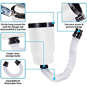 Portable Can or Bottle Cooler & Cup with 2 Detachable Expandable Hose and Bottle Opener Keychain,Hose Funnel Cup for Beverage Drink, Built for Party Bottle Bottle Drinking Funnel (White)