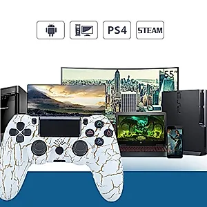 Controller for PS4 , Wireless Controller Compatible with PS4/PS4 Pro/PS4 Slim/PC with Touch Panel/Audio Function/6-Axies Sensor/Dual Vibration,600mAh Battery