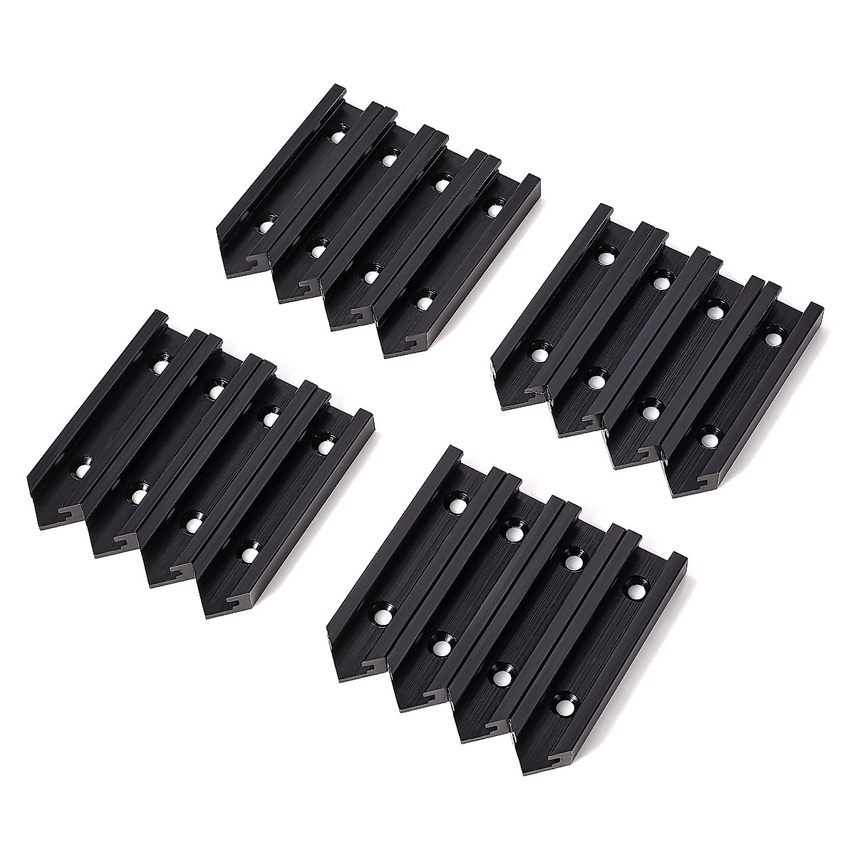 T Tracks for Woodworking Intersection Kit 4 Pack by CLEAR STYLE, Double-Cut Jig Profile Universal T-Tracks with Predrilled Mounting Holes