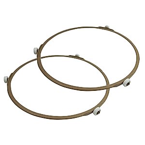 Proshopping 2 PCS Microwave Turntable Ring, 8.7 Inch Rotating Ring Roller, Large Glass Plate Tray Support Holder, Replacement Inner ring - for 12" Microwave Oven Glass Turntable Plate (Brown)