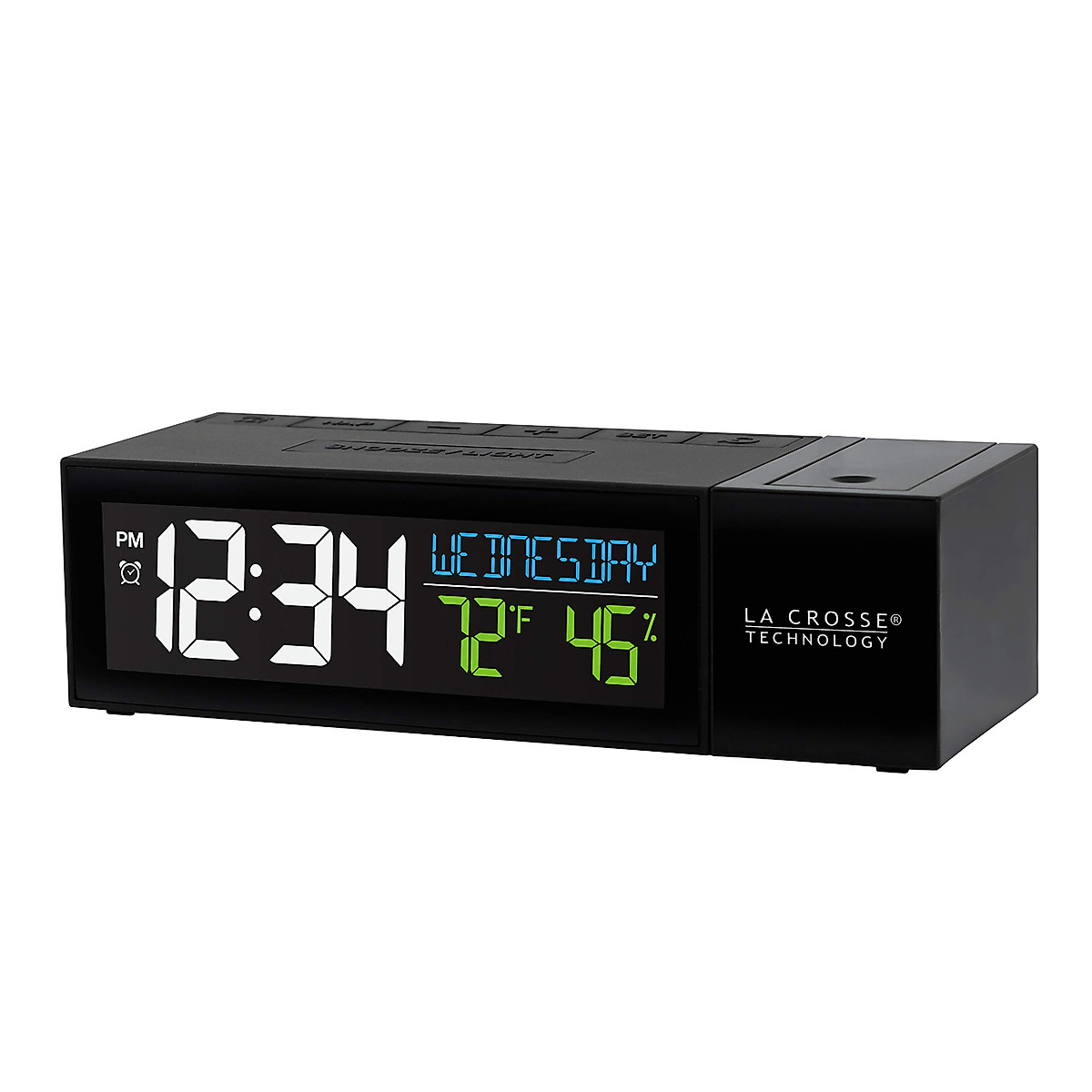 La Crosse Technology 616-1950-INT Pop-Up Bar Projection Alarm Clock with USB Charging Port