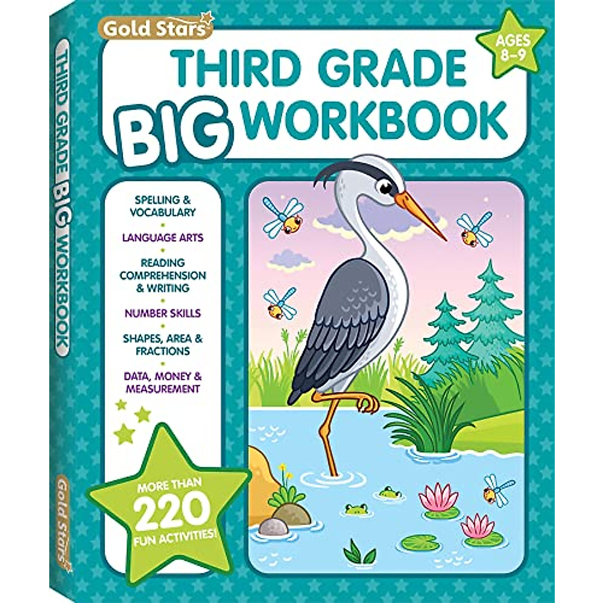 3rd Grade BIG Workbook All Subjects for Kids 8 - 9 includes 220+ Activities, Spelling, Grammar, Reading Comprehension, Writing, Math, and More