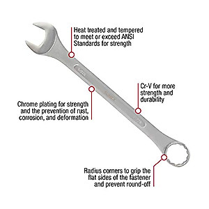 Sunex Tools 9707 Jumbo Fractional Combination Wrench Set, 7Piece (Includes Roll-Case), SAE Jumbo Combination Wrench Set