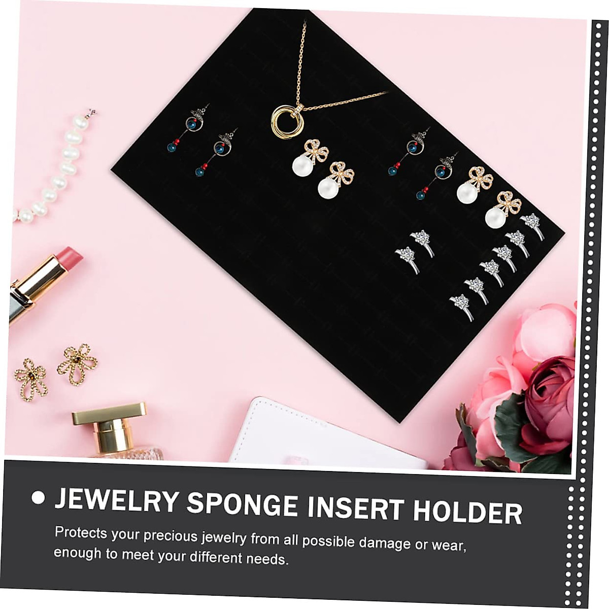 Cabilock 3pcs Jewelry Box Foam Sponge Earring Organizer Sponge Tray Cabinet Earring Selling Organizer Sponge Earring Display Holder Usa Fancy Dress Window Valance Necklace Prom Travel