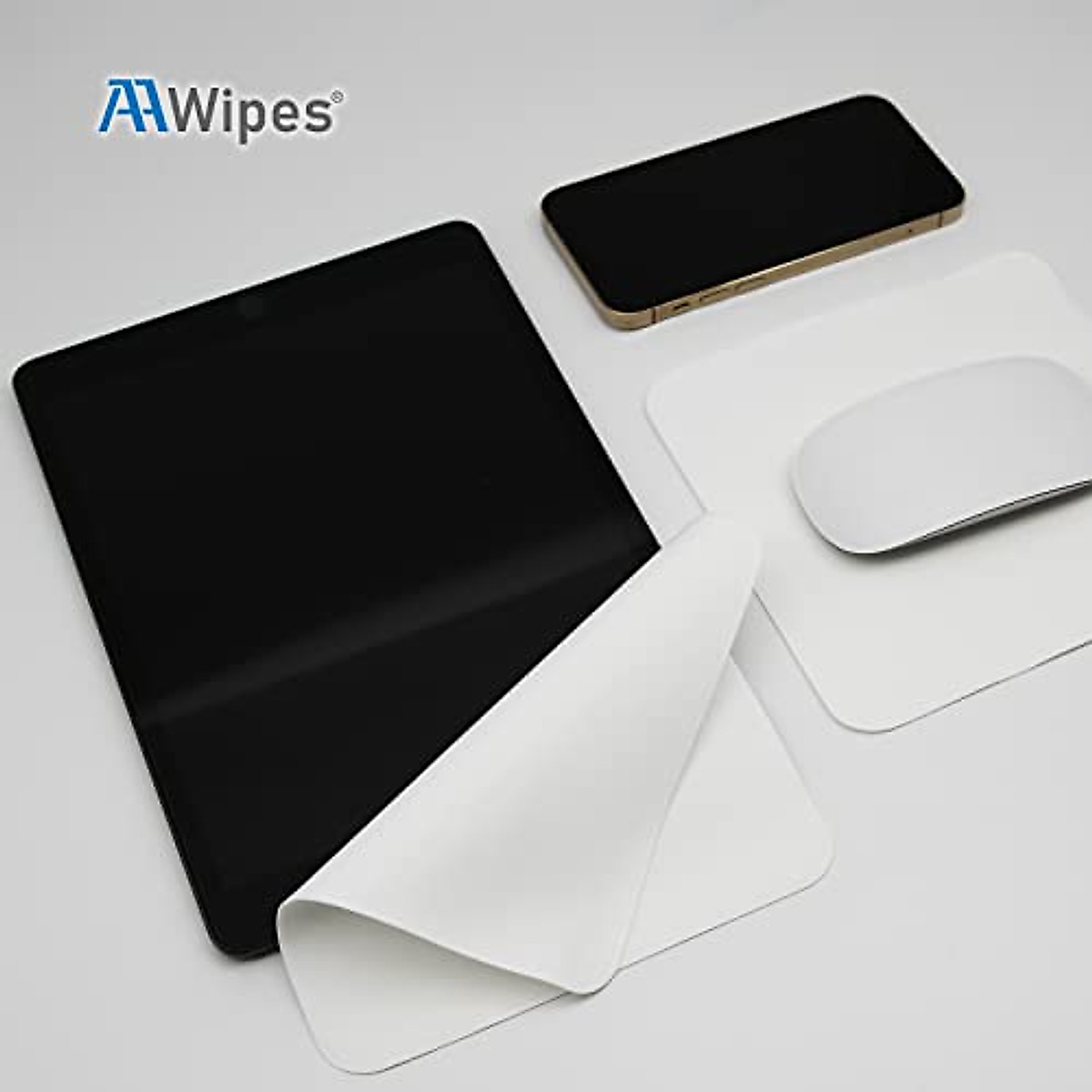 AAwipes Polishing Cloths 5 Packs (6.3" X 6.3", Grey, Superfine) Compatible with Apple iPhone, iPad, MacBook, Watch, Soft & Nonabrasive Premium Microfiber Cleaning Cloths