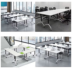 UDHSV Desk Chairs with Wheels,Computer Desk,Gaming Desk,Meeting Office Table Conference Meeting Seminar Table 1 Piece,White (47.2×23.6×29.5in)