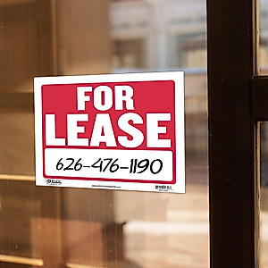 BAZIC For Lease Sign 12"x16", For Rent Rental House Home Apartment Car Auto Store Shops Business Waterproof Indoor Signage, 360-Packs