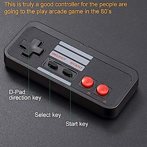 KIWITATA Wireless USB NES Controller for PC Games, 2 Pack 2.4G Rechargeable NES Remote Wireless USB Retro Game Pad Controller for Windows MAC Raspberry Pi 3
