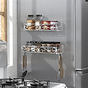 Ceayell Magnetic Spice Rack Shelf Storage Organizer for Refrigerator, Microwave Oven, Magnetical Fridge Shelf from