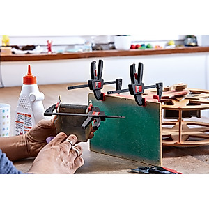 BESSEY EHK series Micro 4 1/2" Trigger Style Clamp, Fast Acting One Hand Woodworking Clamps for Wood working, Carpentry, Home Improvement, DIY, Construction Projects