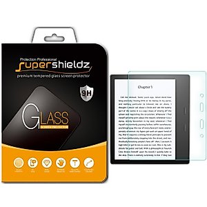 Supershieldz (2 Pack) Designed for Kindle Oasis Tempered Glass Screen Protector, (10th and 9th Generation, 2019 and 2017 Release) Anti Scratch, Bubble Free