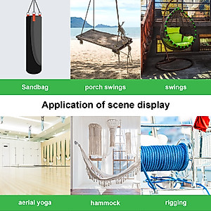 Porch Swing Springs Hammock Chair Spring Hold up to 1300lbs Heavy-Duty Chrome Springs for Hanging Chairs Ceiling Mount Porch Swings Punching Bag - 2 PCS Black