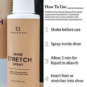 FootFitter Professional Shoe & Boot Stretch Spray - Stretching Spray for Leather, Suede & Nubuck Footwear - MADE IN USA (16 fl. oz.)