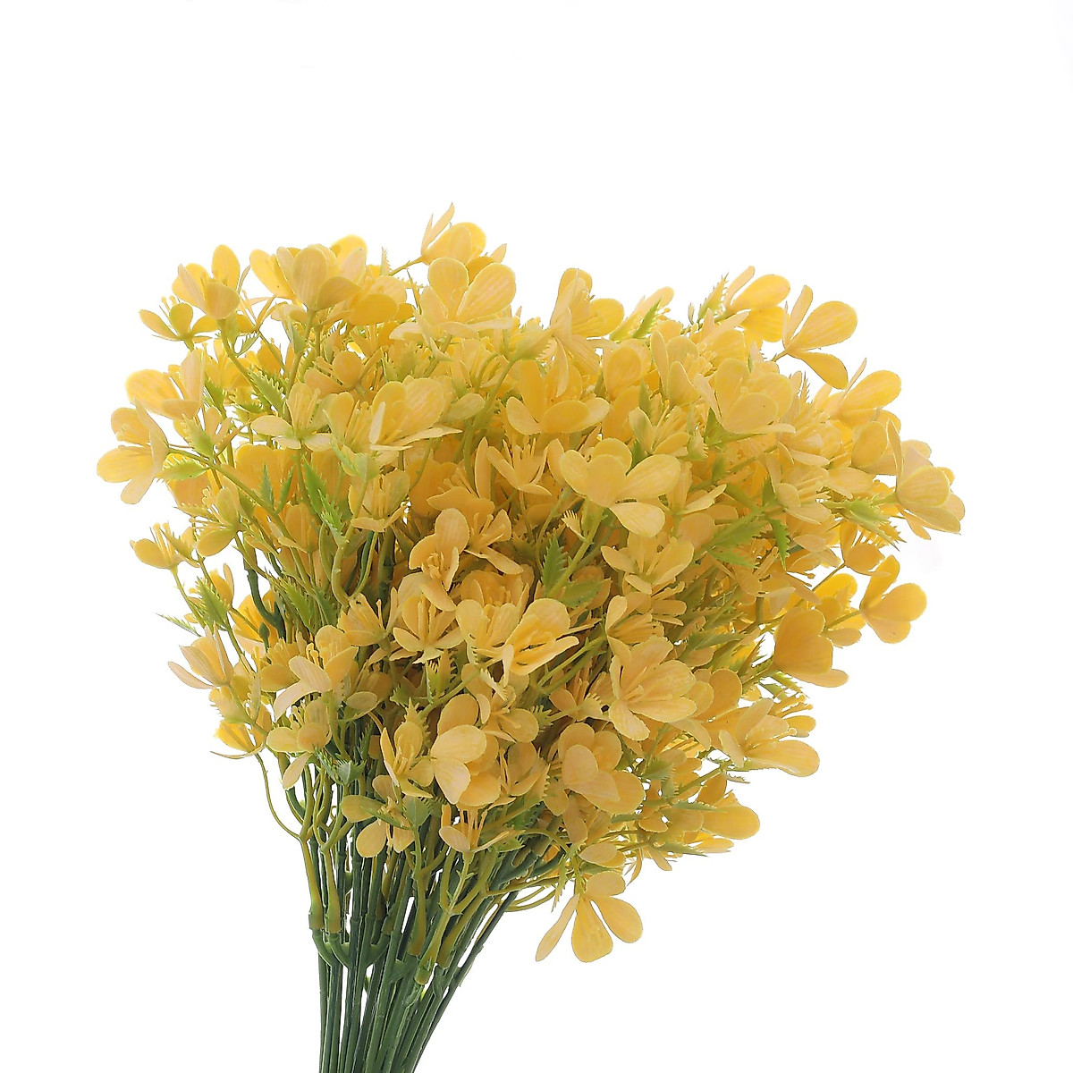 Grand Verde Yellow Plastic Flowers Artificial Bouquets Faux Wildflowers Real-Touch Plants DIY Home Decor Table Centerpiece Birthday Decoration, Bulk 10pcs