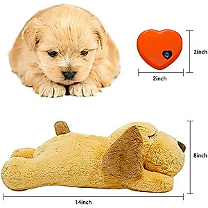 HonourHope Dog Heartbeat Toy for Anxiety Relief, Dog Soft Plush Toy Pet Calming Puppy Behavioral Training Aid Toy Pet Companion Pillow for Puppy Dog Cat Kitty Pets - Dog