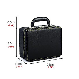 Oirlv Black Leather Travel Jewelry Box Jewelry Storage Case