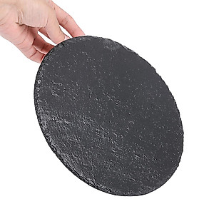 Round Slate Cheese Board Black Platter Tray Cutting Board 12 * 12IN