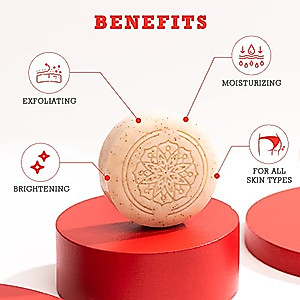 Koji White Kojic Acid Bump Eraser Body Scrub Soap for Exfoliation Butt, Elbow, Underarm with Glutathione, Coenzyme Q10, Skin Brightening for Fade Dark Spots, Fine Lines and Wrinkles, 2.82 oz (2 Bars)