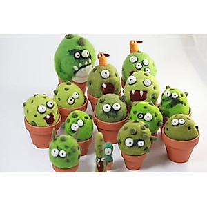Woolbuddy Needle Felting Kit, Cactus Succulent Monster Felting Kit for Beginner Adults, Felting Supplies and Instructions Included, Unique Design by True Artisan