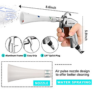GOCCIDA Air Blow Gun with Brass Adjustable Air Flow Nozzle,Cleaning Gun Quickly Blasts Dirt and Dust from Surface Works with Air Compressor