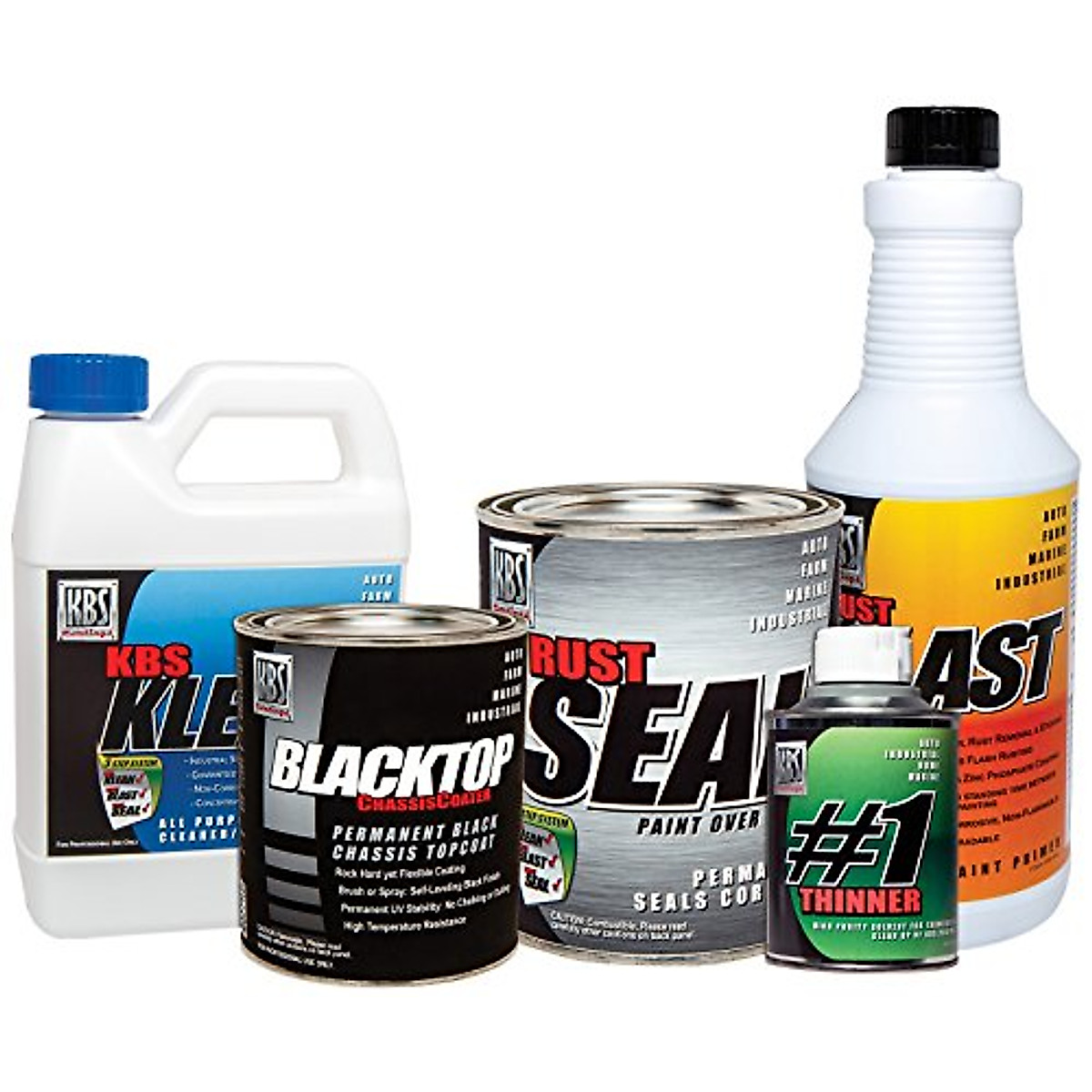 KBS Coatings 5750201 Satin Black/Gloss Black All-In-One Chassis Paint Kit, Preps and Coats Entire Car or Truck Frame Complete Kit