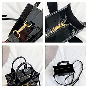 JQWSVE The Tote Bag for Women Shiny Patent Leather Handbag Purse Designer Luxury Top-handle Shoulder Crossbody Bag