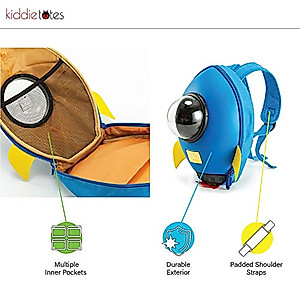 KIDDIETOTES Rocket Backpack for Toddlers, and Children - Perfect for Daycare, Preschool, Kindergarten, and Elementary School