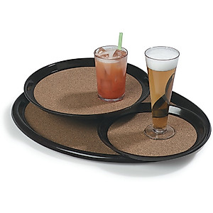 Carlisle FoodService Products Cork Tray Round Tray for Restaurants, Cork, 14 Inches, Brown, (Pack of 12)