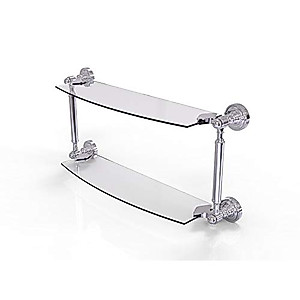 Allied Brass DT-34/24 Dottingham Collection 24 Inch Two Tiered Glass Shelf, Polished Chrome