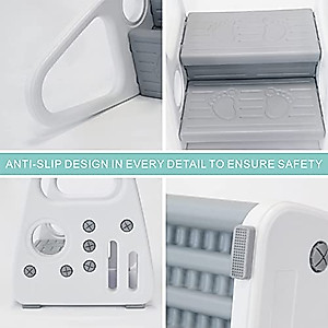 Gupamiga Toddler Step Stool for Kids，Toddler Step Ladder for Step Stool for Bathroom, Kitchen and Toilet Potty Training Learning Helper with Handles (Two Floors)