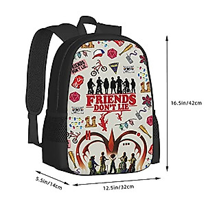 YYHAIR Men's Casual Backpack Friends Don't Lie Laptop Backpack Stylish Daypack Durable Book Bags for Sports, Hiking, Travel, Outdoors, Running