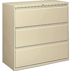 HON 893LL 800 Series Three-Drawer Lateral File, 42w x 19-1/4d x 40-7/8h, Putty