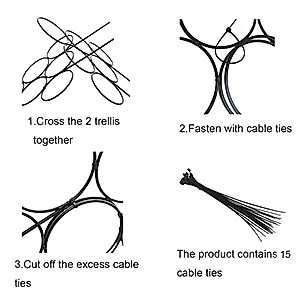 4 Pack Indoor Trellis Small Trellis for Potted Plants, 15.7 Inch Stackable House Plant Trellis for Climbing Plants, Indoor Plant Trellis Decorate Plant as Christmas Tree, Metal Trellis for Ivy Vine