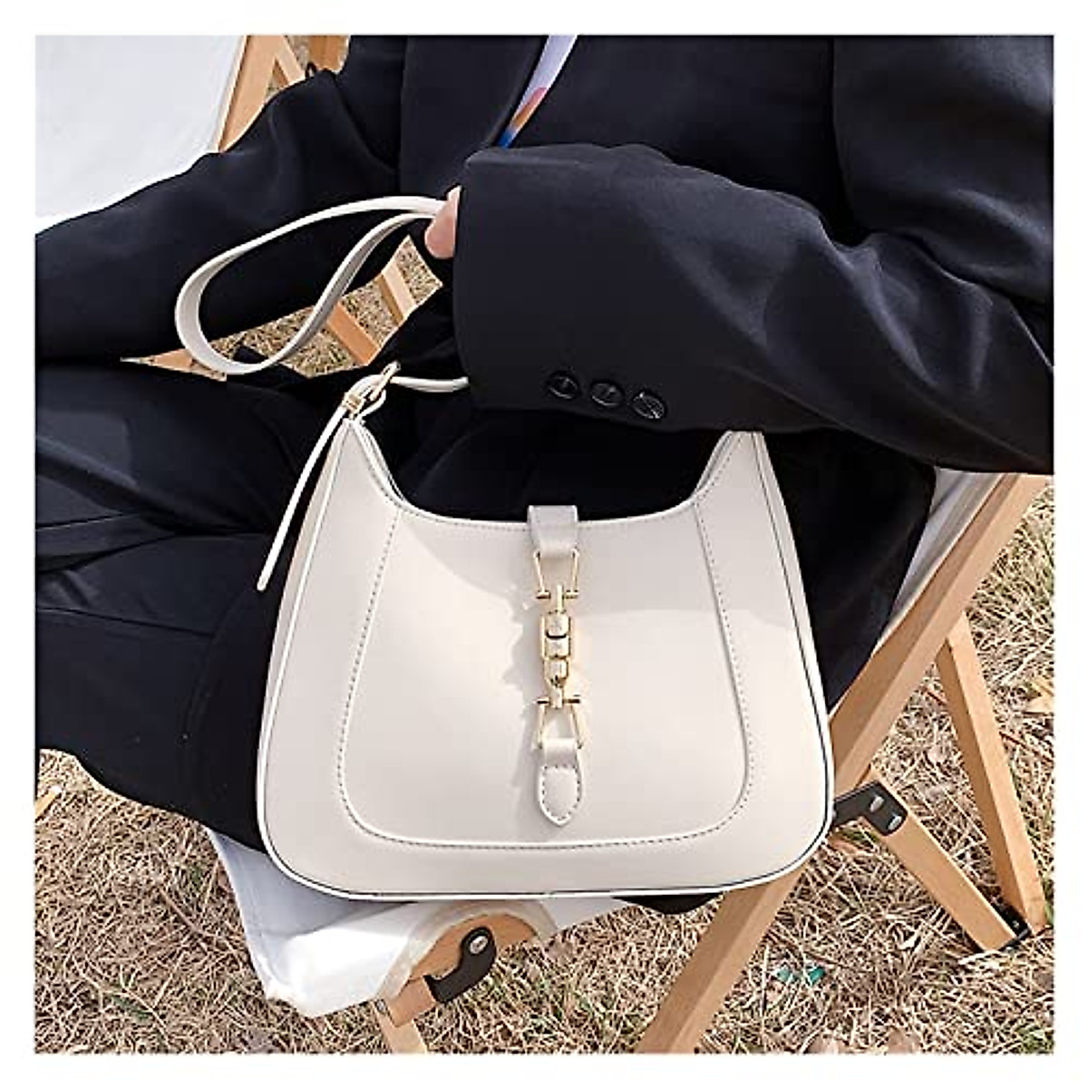 ENMESI Fashion Luxury Bags Quality Luxury Purses And Handbags Leather Shoulder Crossbody Bags For Women (Color : Black, Size : 10 * 8 * 2.3inch)